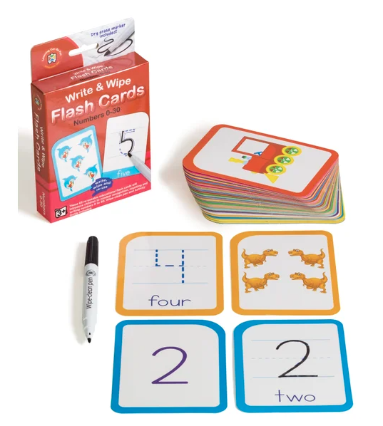 LCBF Write and Wipe Flashcards 0-30 Numbers with Marker - PAUA