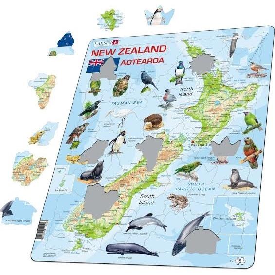 Puzzle Map Of New Zealand Larsen Range - PAUA
